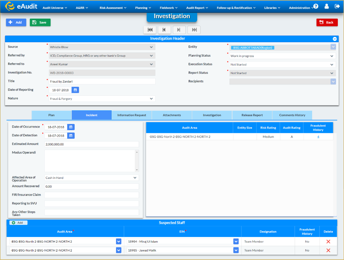 E Audit – RR System