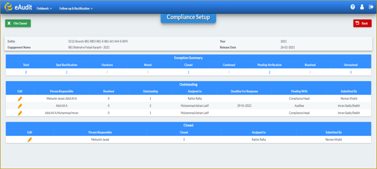 E Audit – RR System