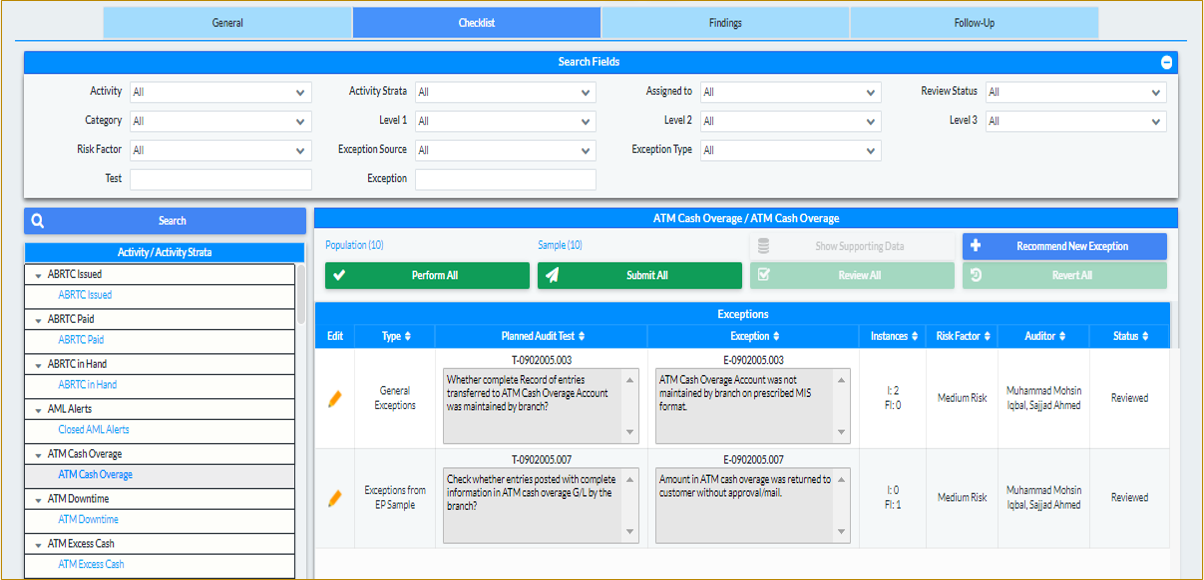 E Audit – RR System
