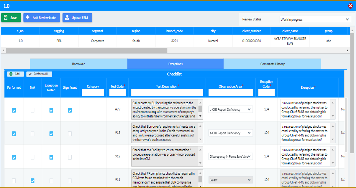 E Audit – RR System